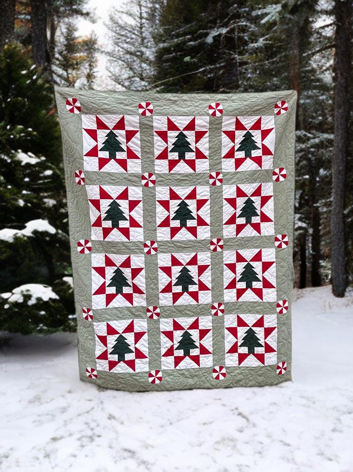 Peppermint Pinyon Quilt Pattern - Etsy