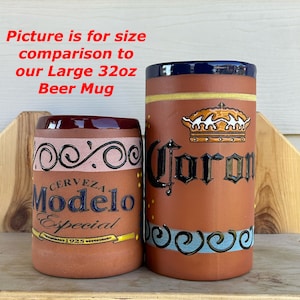 Clay Beer Mug Michelada Cup Made in Mexico Artesania Tarro Cup 24oz - Etsy