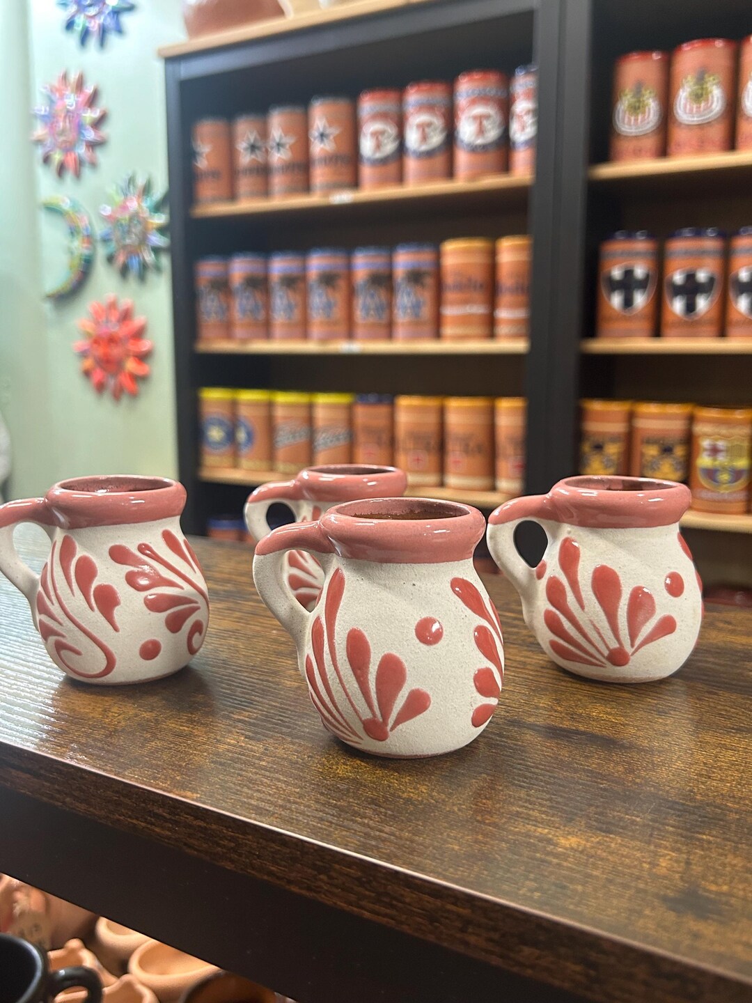 Clay Pink Shot Glass Tequilero De Barro Con Asa Mini Mug Shots ...
