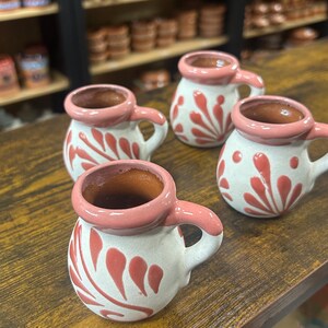 Clay Pink Shot Glass Tequilero De Barro Con Asa Mini Mug Shots ...