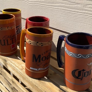 Clay Beer Mug Michelada Cup Made in Mexico Artesania Tarro Cup 32oz - Etsy