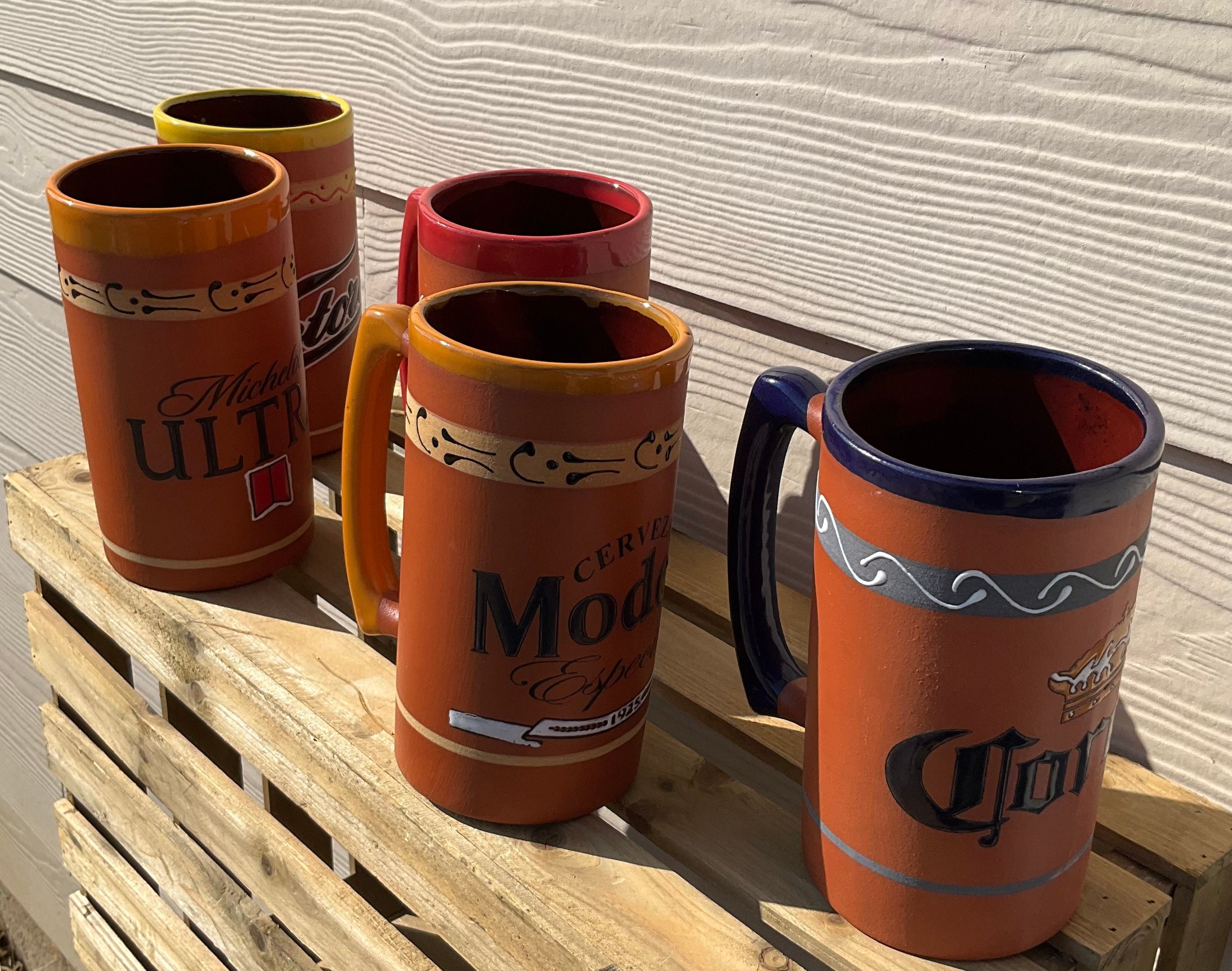 Clay Beer Mug Michelada Cup Made in Mexico Artesania Tarro Cup 32oz - Etsy