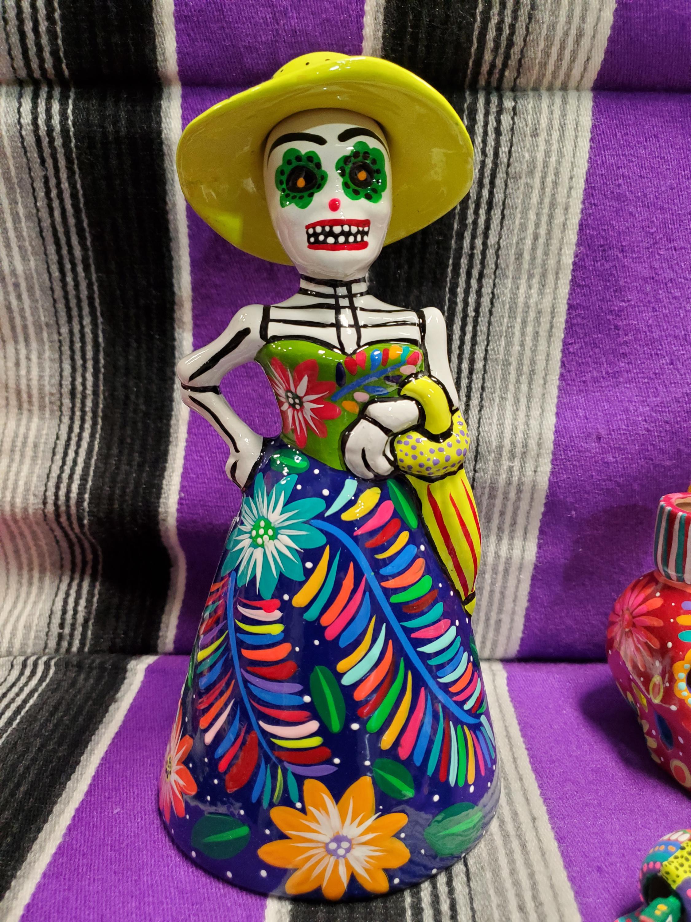 Hand Painted Clay Catrina Dia De Los Muertos Made in Mexico - Etsy