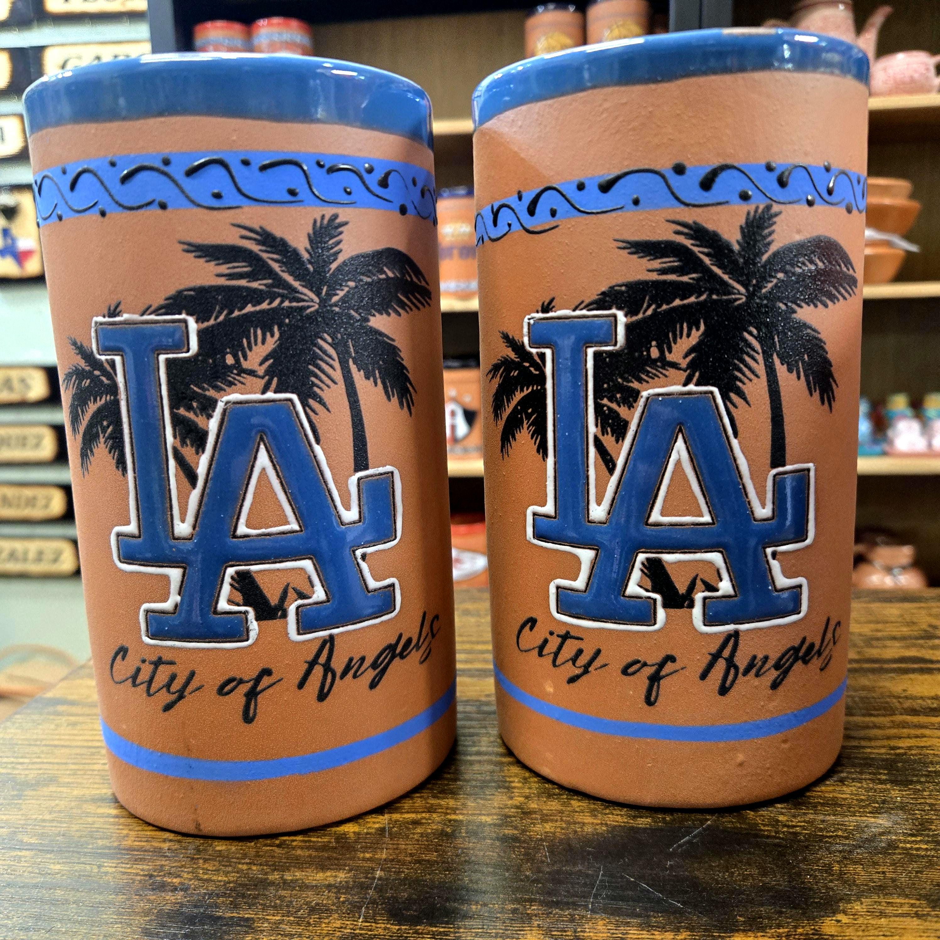 Los Angeles Clay Beer Mug Michelada Cup Made in Mexico Artesania Tarro ...