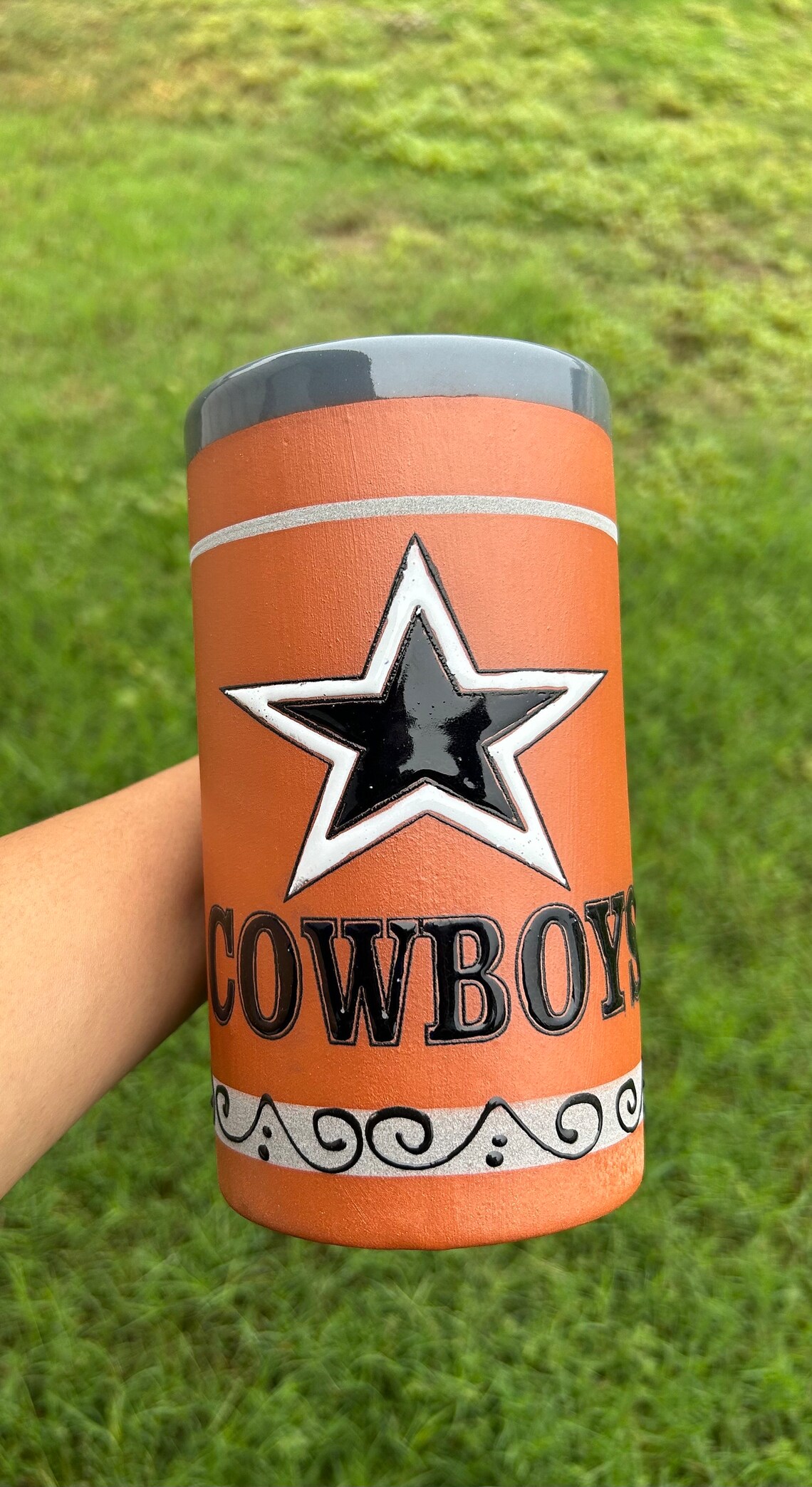 Cowboys Clay Beer Mug Michelada Cup Made in Mexico Artesania Tarro Cup ...