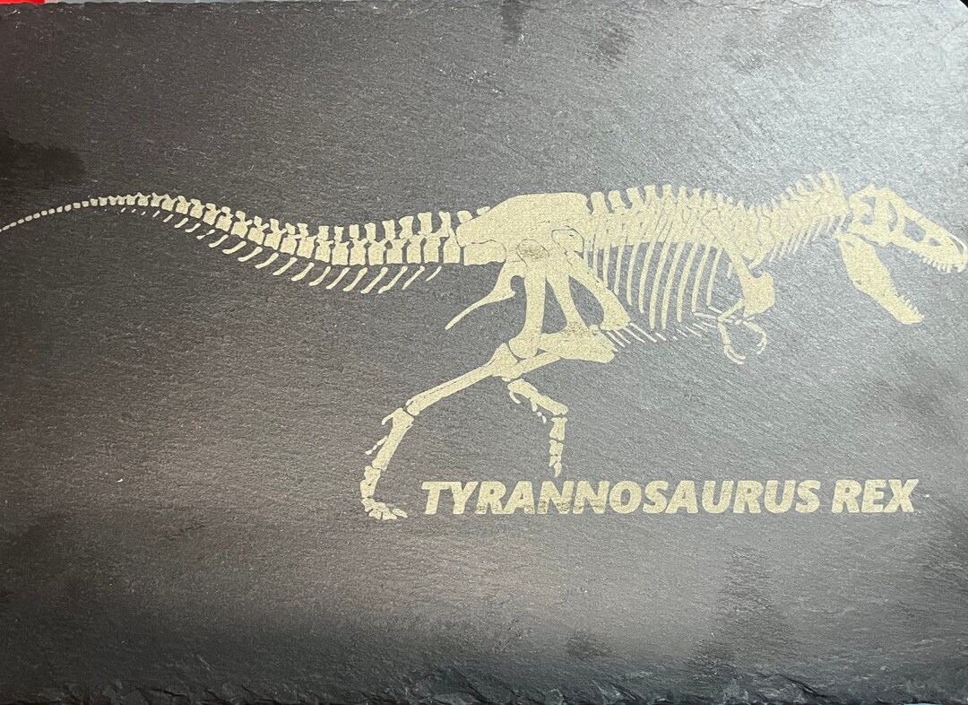 Laser Etched T-rex on Slate Tile - Etsy