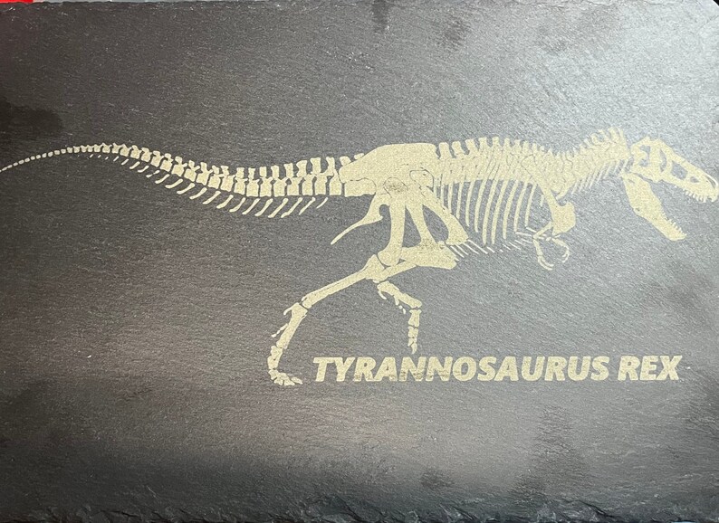 Laser Etched T-rex on Slate Tile - Etsy
