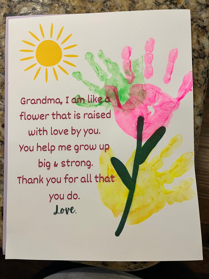 PRINTABLE Mothers Day Handprint Craft, Growing Like a Flower, Mothers ...