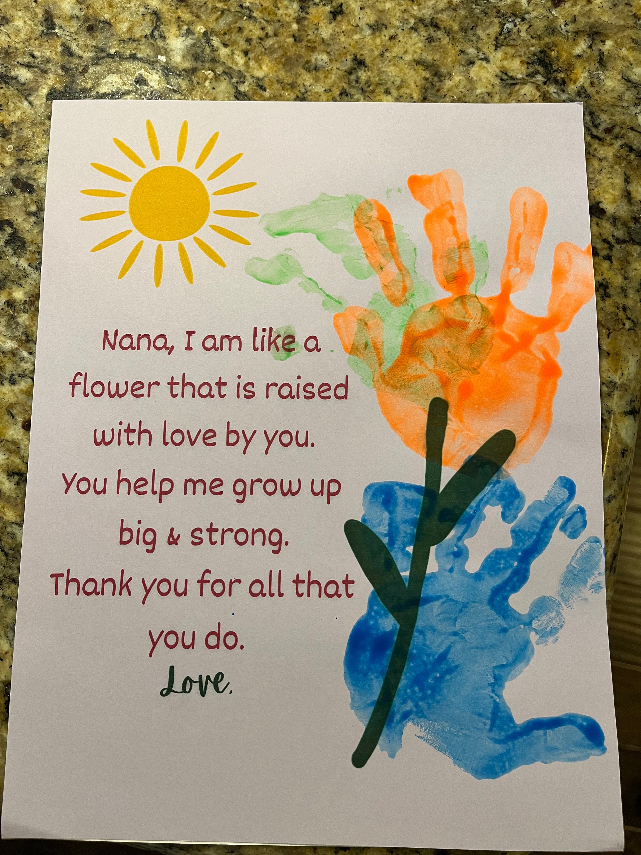 PRINTABLE Mothers Day Handprint Craft, Growing Like a Flower, Mothers ...