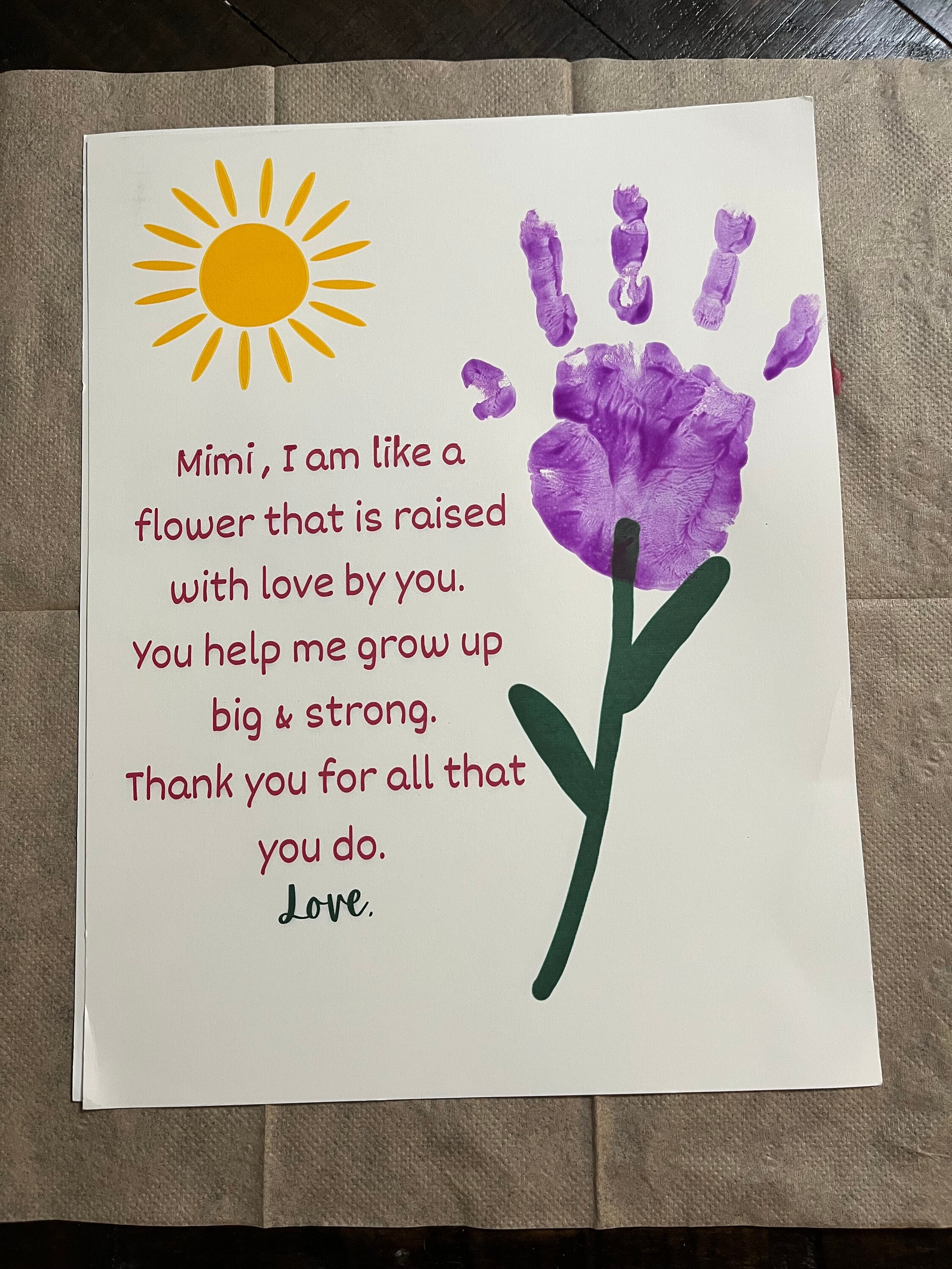 PRINTABLE Mothers Day Handprint Craft, Growing Like a Flower, Mothers ...