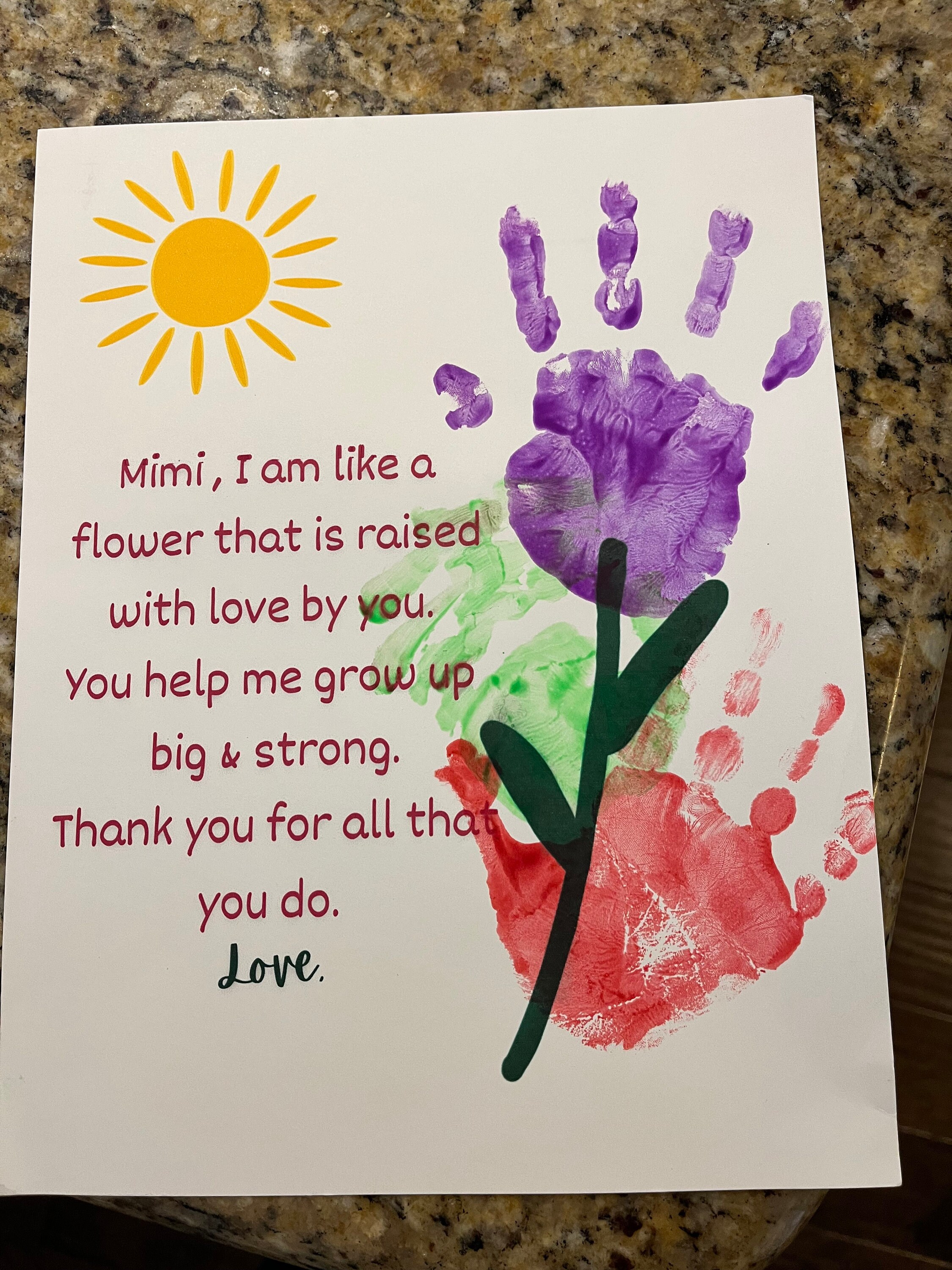 PRINTABLE Mothers Day Handprint Craft, Growing Like a Flower, Mothers ...