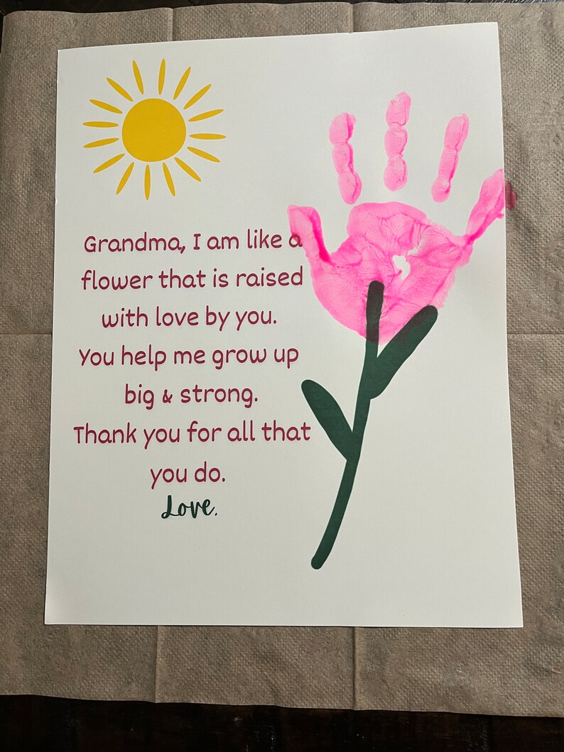 PRINTABLE Mothers Day Handprint Craft, Growing Like a Flower, Mothers ...
