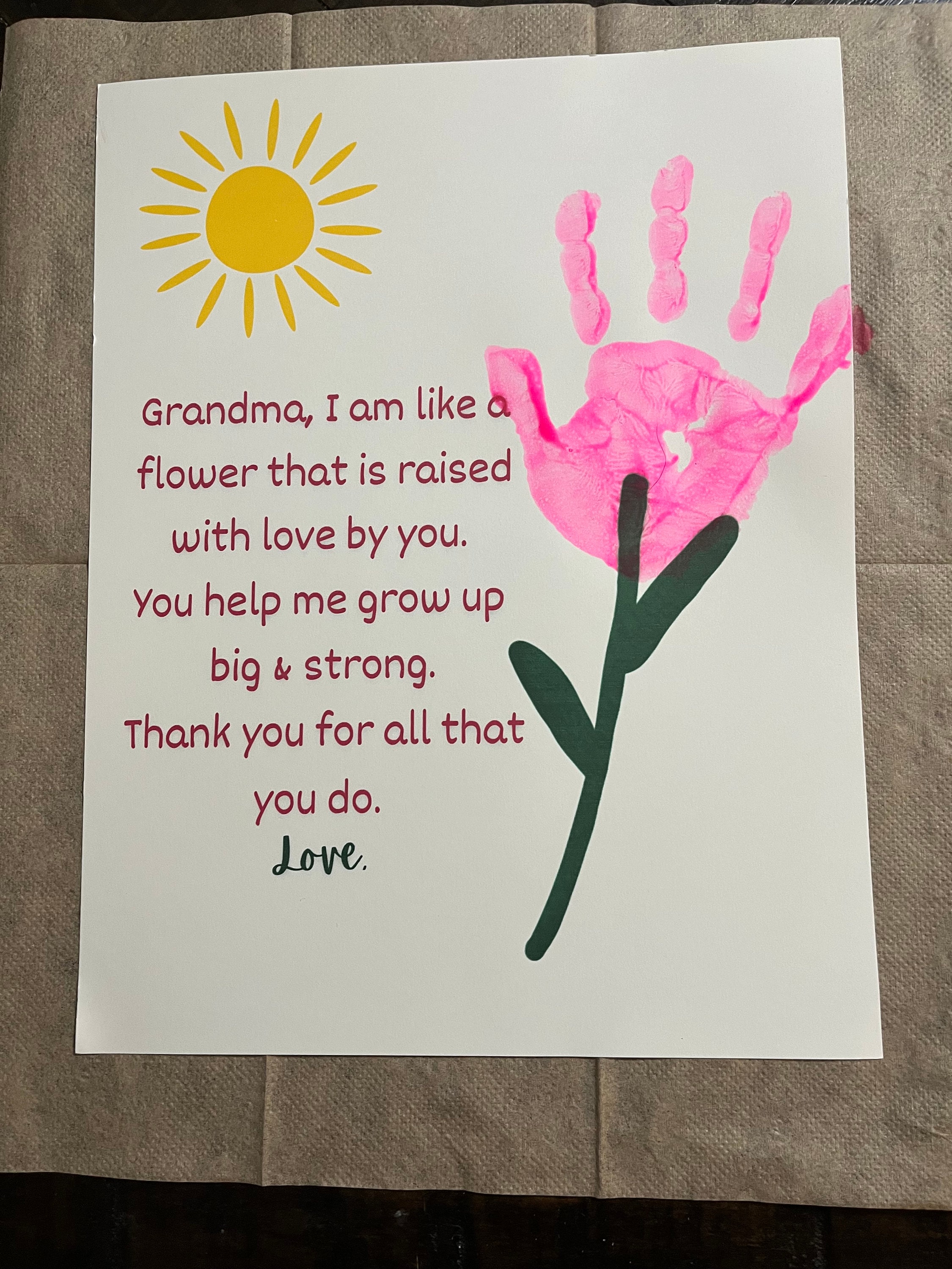 PRINTABLE Mothers Day Handprint Craft, Growing Like a Flower, Mothers ...