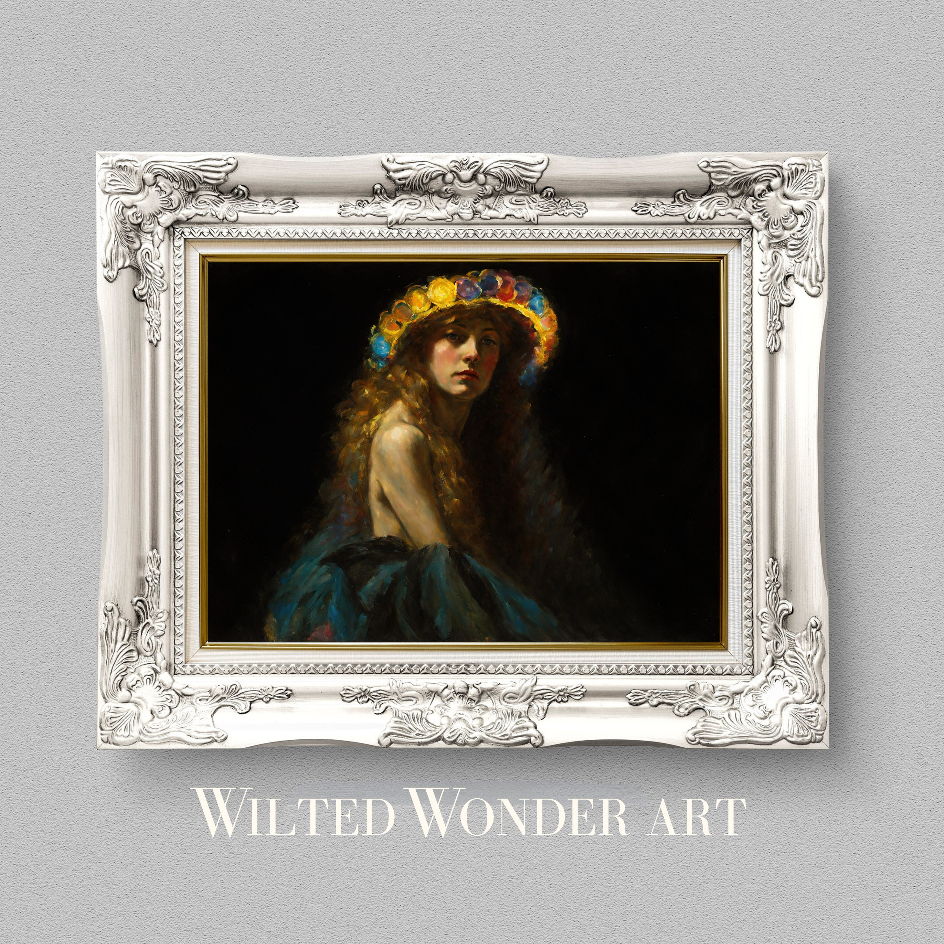 Dark Academia Halo of Holy Orbs Printable, Gothic Painting Download ...