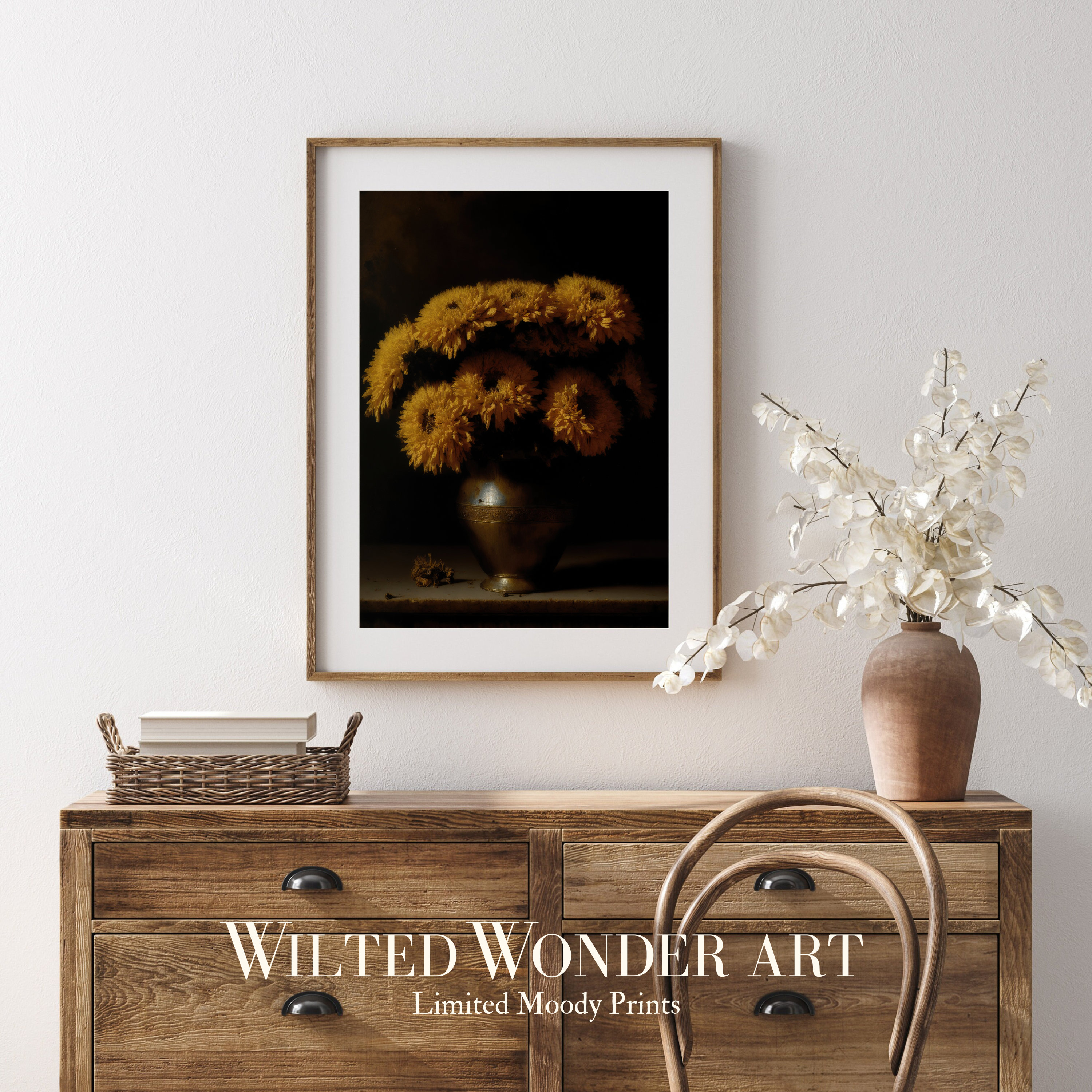 Dark Academia Sunflowers Printable, Gothic Painting Download, Antique ...