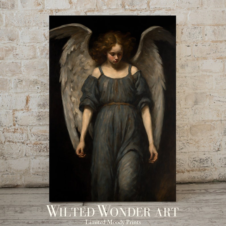 Dark Academia Angel 3 Printable, Gothic Painting Download, Antique ...