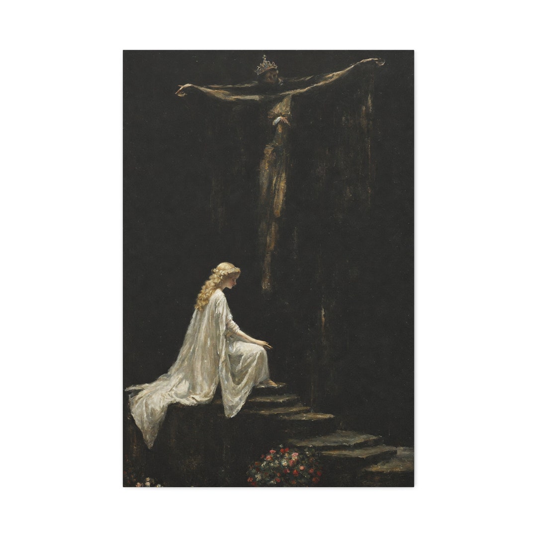 Dark Academia Last Rites Oil Painting, Gothic Canvas Print, Antique ...
