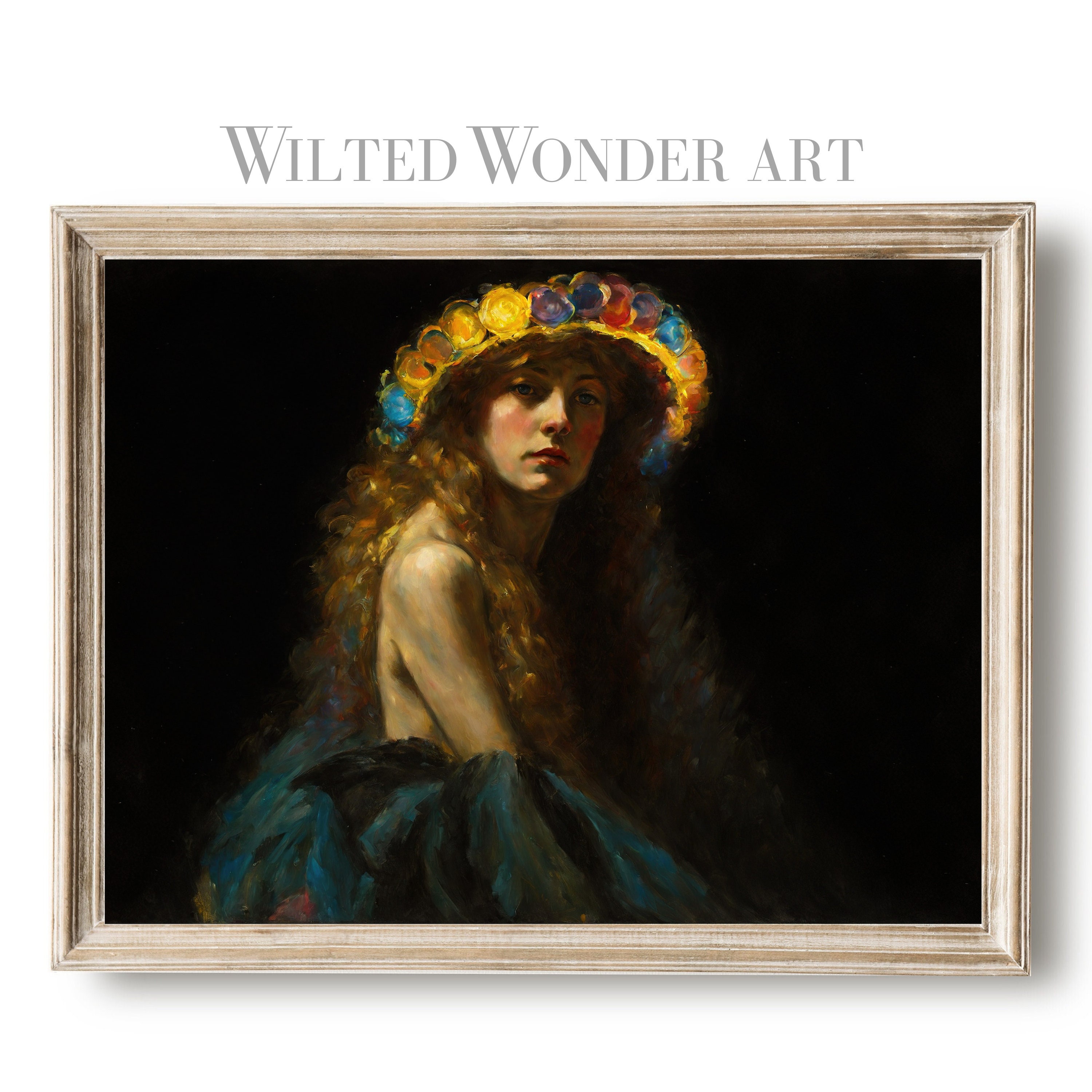 Dark Academia Halo of Holy Orbs Printable, Gothic Painting Download ...