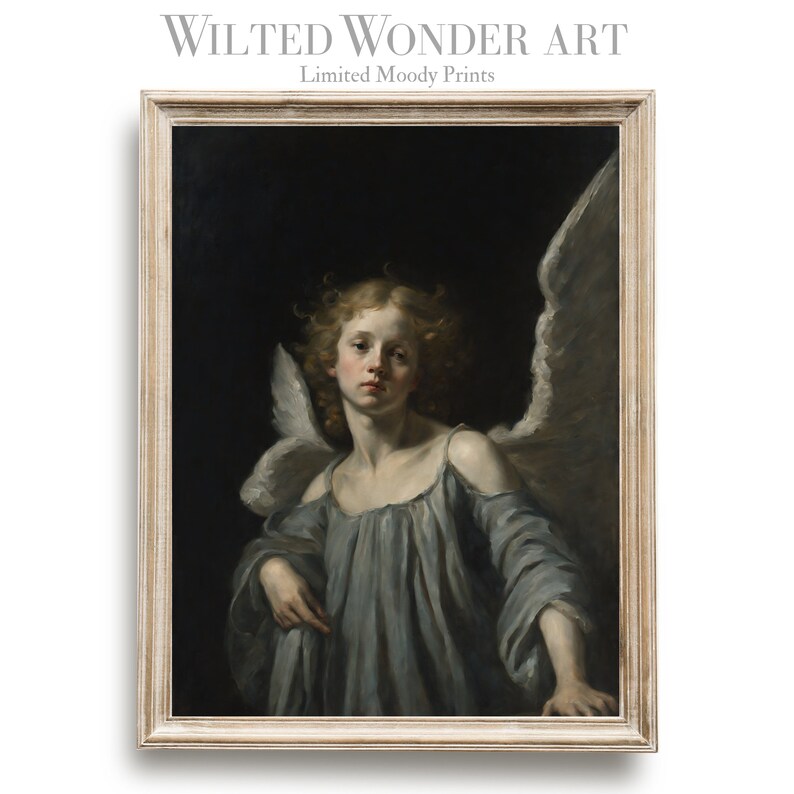 Dark Academia Angel 4 Printable, Gothic Painting Download, Antique ...