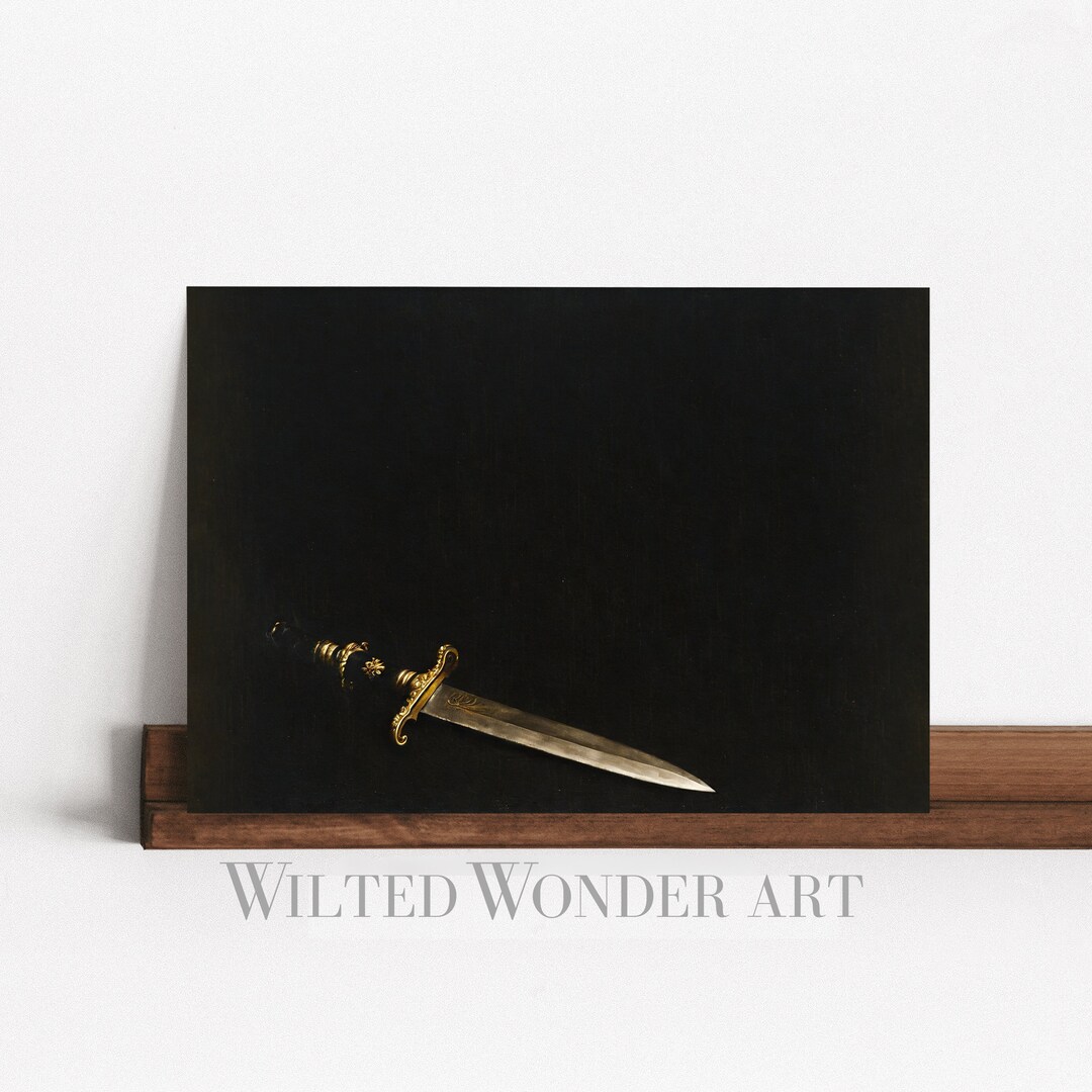 Dark Academia Dagger 1 Printable, Gothic Painting Download, Antique ...