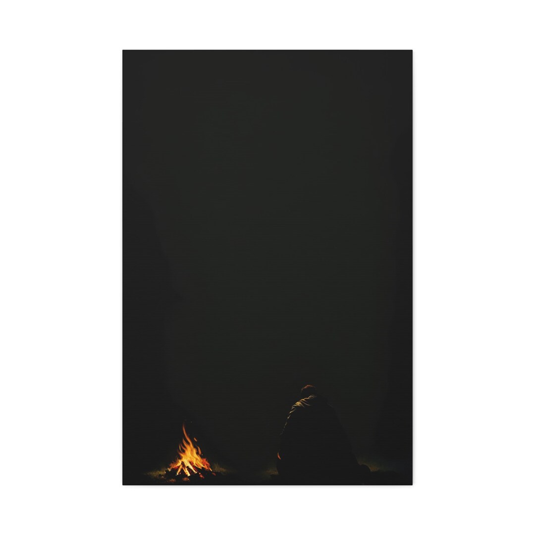 Dark Academia Knight by Campfire Oil Painting, Gothic Canvas Print ...