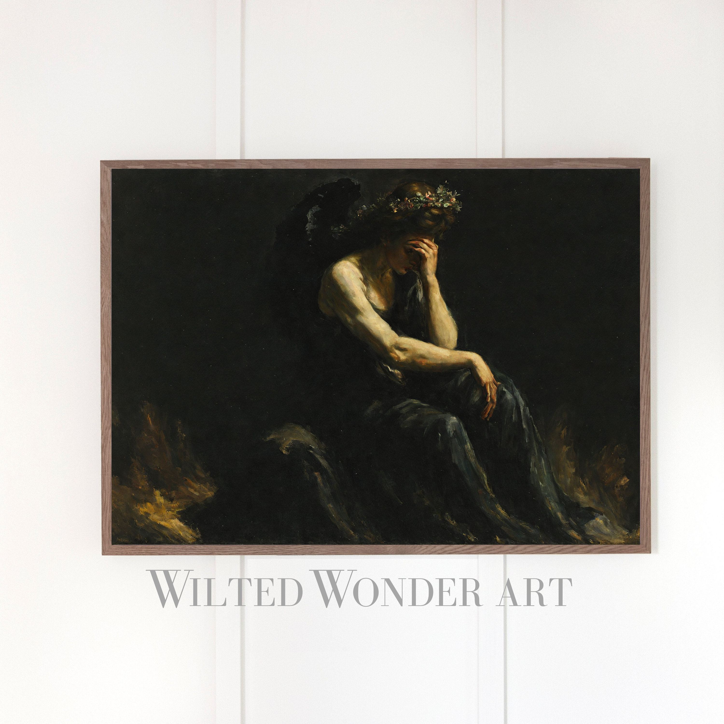 Dark Academia Angel of Despair Printable, Gothic Painting Download ...