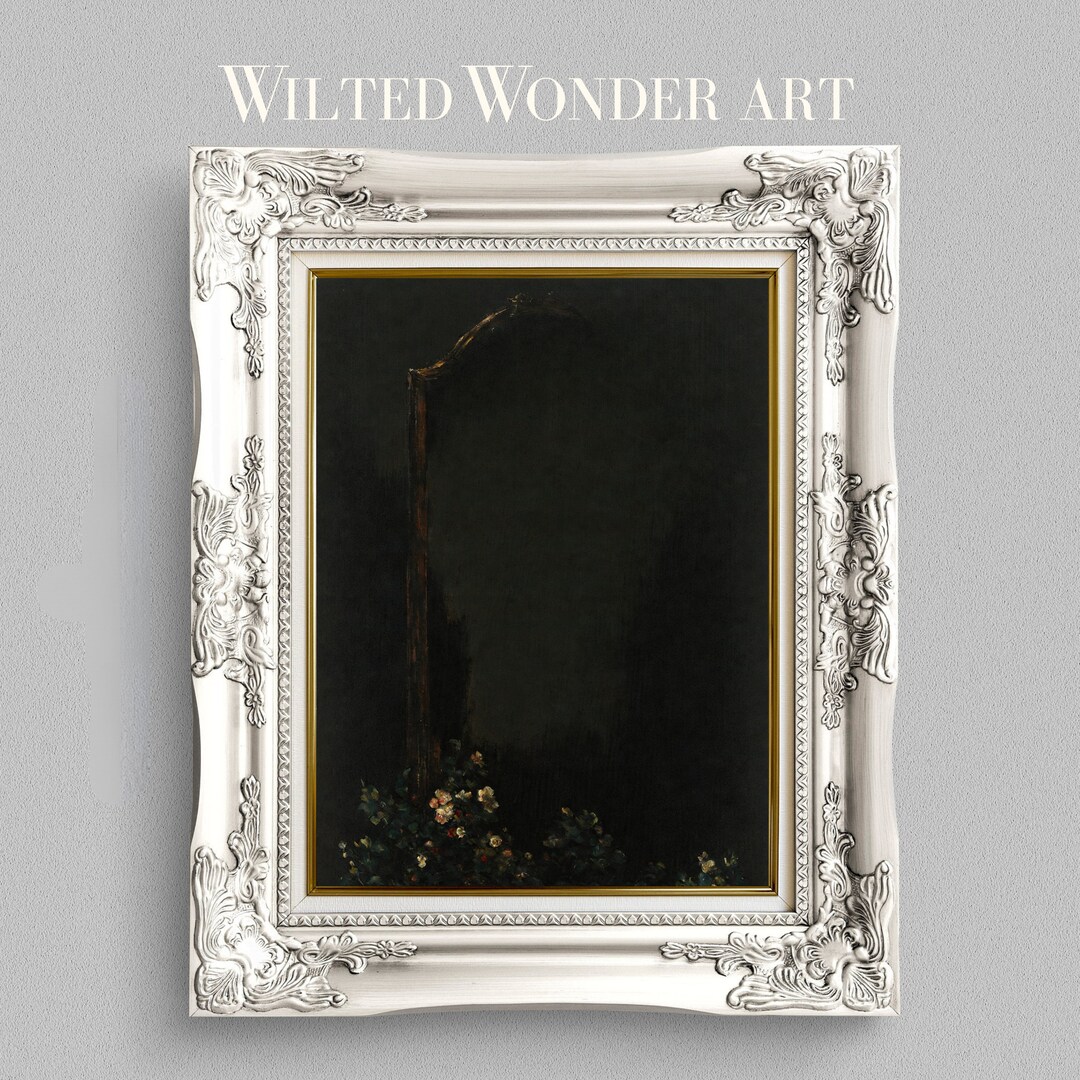 Dark Academia Empty Frame Printable, Gothic Painting Download, Antique ...