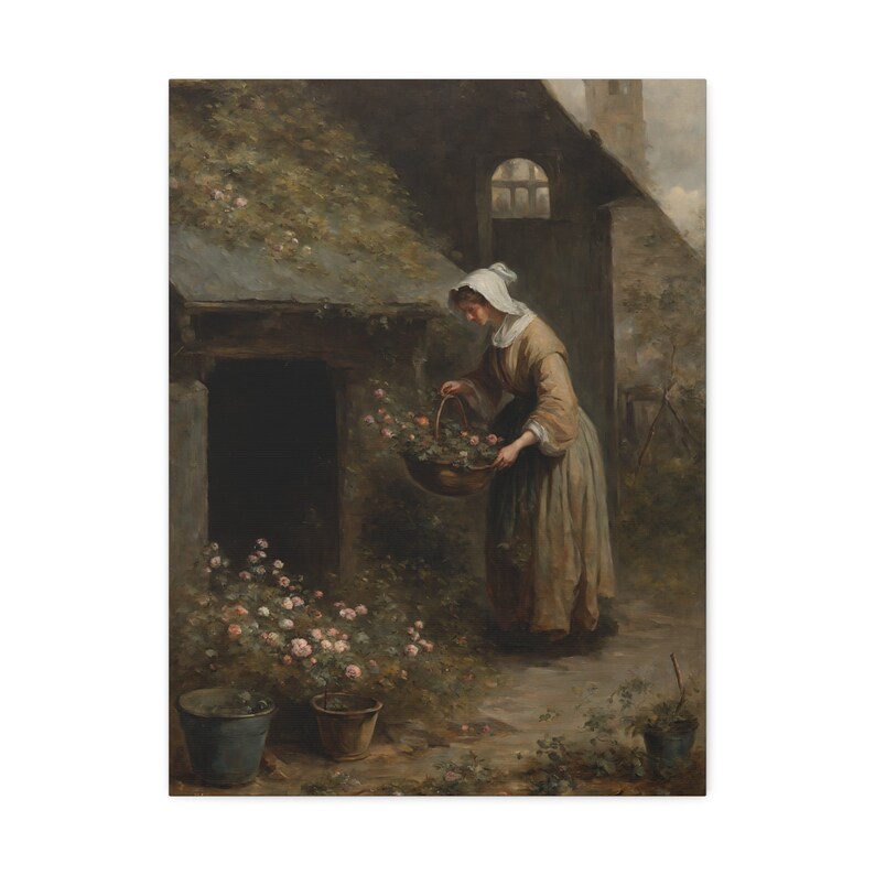 Dark Academia Crone 2 Oil Painting, Gothic Canvas Print, Antique ...