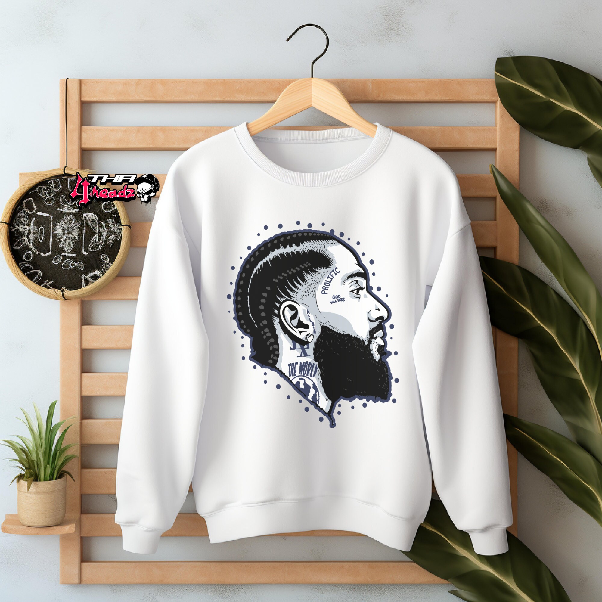 Nipsey Hussle Sweatshirt Nipsey Hussle Homage 90s Graphic Sweatshirt