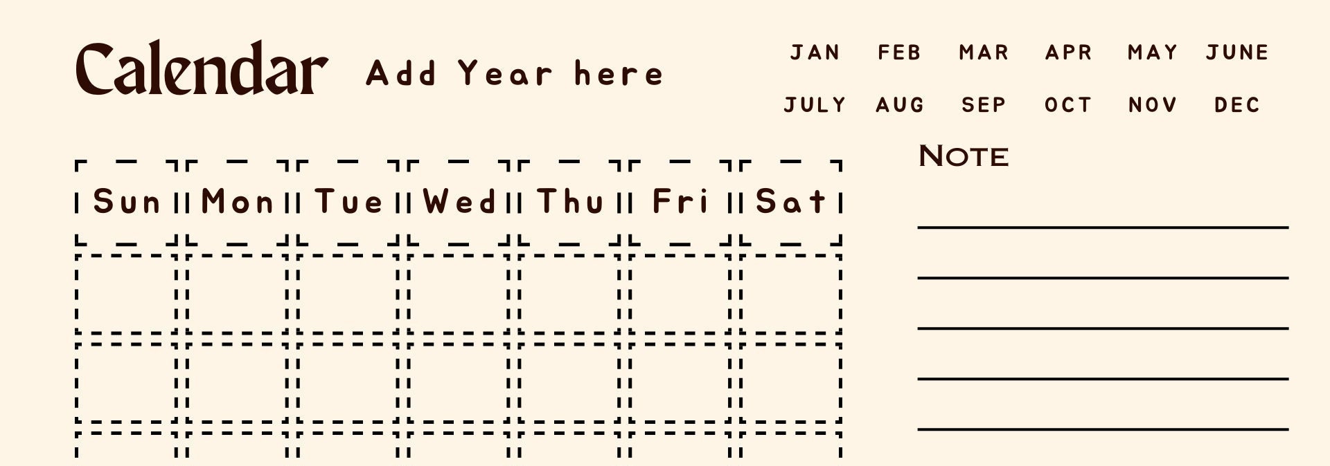 2024 Blank Calendar Canva Template - Etsy