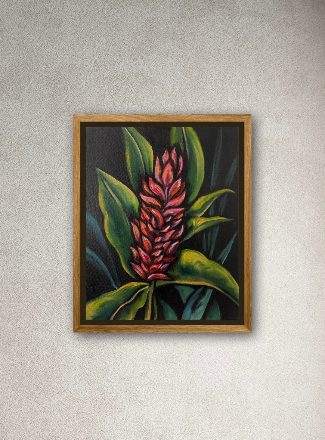 Red Ginger Flower Original Oil Painting Hannah Binkley - Etsy