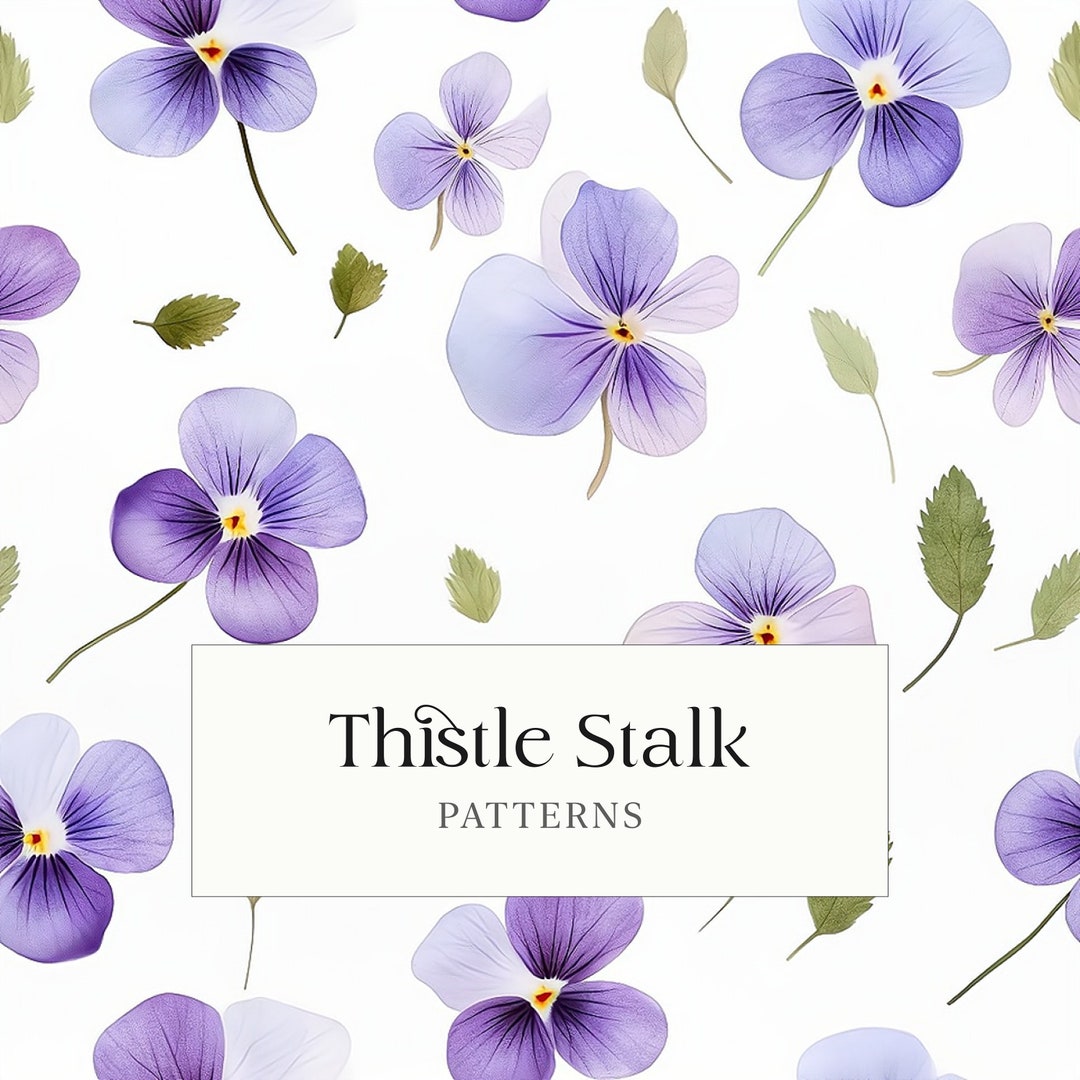 Violets Watercolor Pattern, Violet Flowers, Digital Paper, Seamless ...