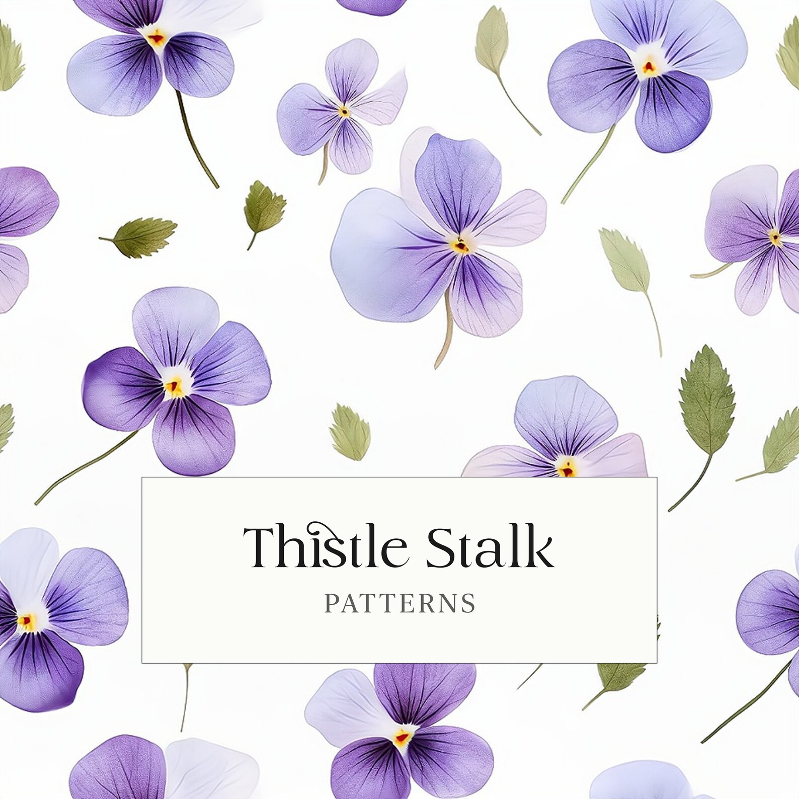 Violets Watercolor Pattern, Violet Flowers, Digital Paper, Seamless ...