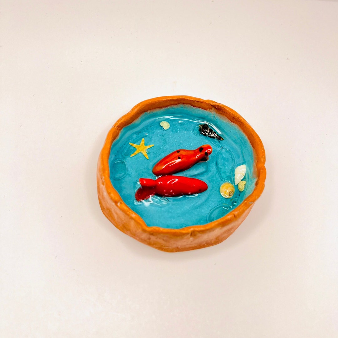 Goldfish Bowl With Resin, Handmade Ceramic Fish Bowl, Haftseen Gold ...