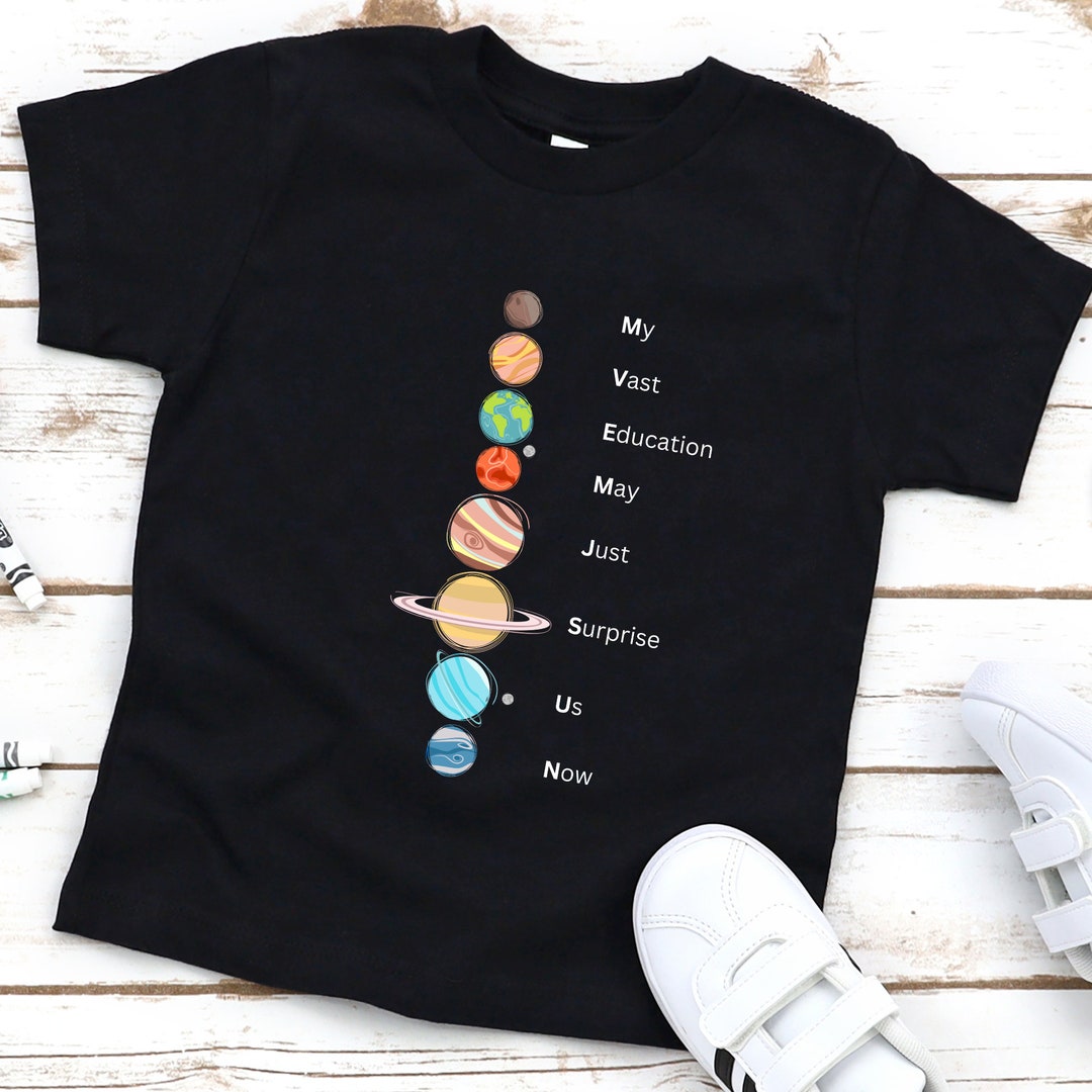 Solar System Youth Shirt, Planets Graphic Tee, Mnemonic Device Shirt ...