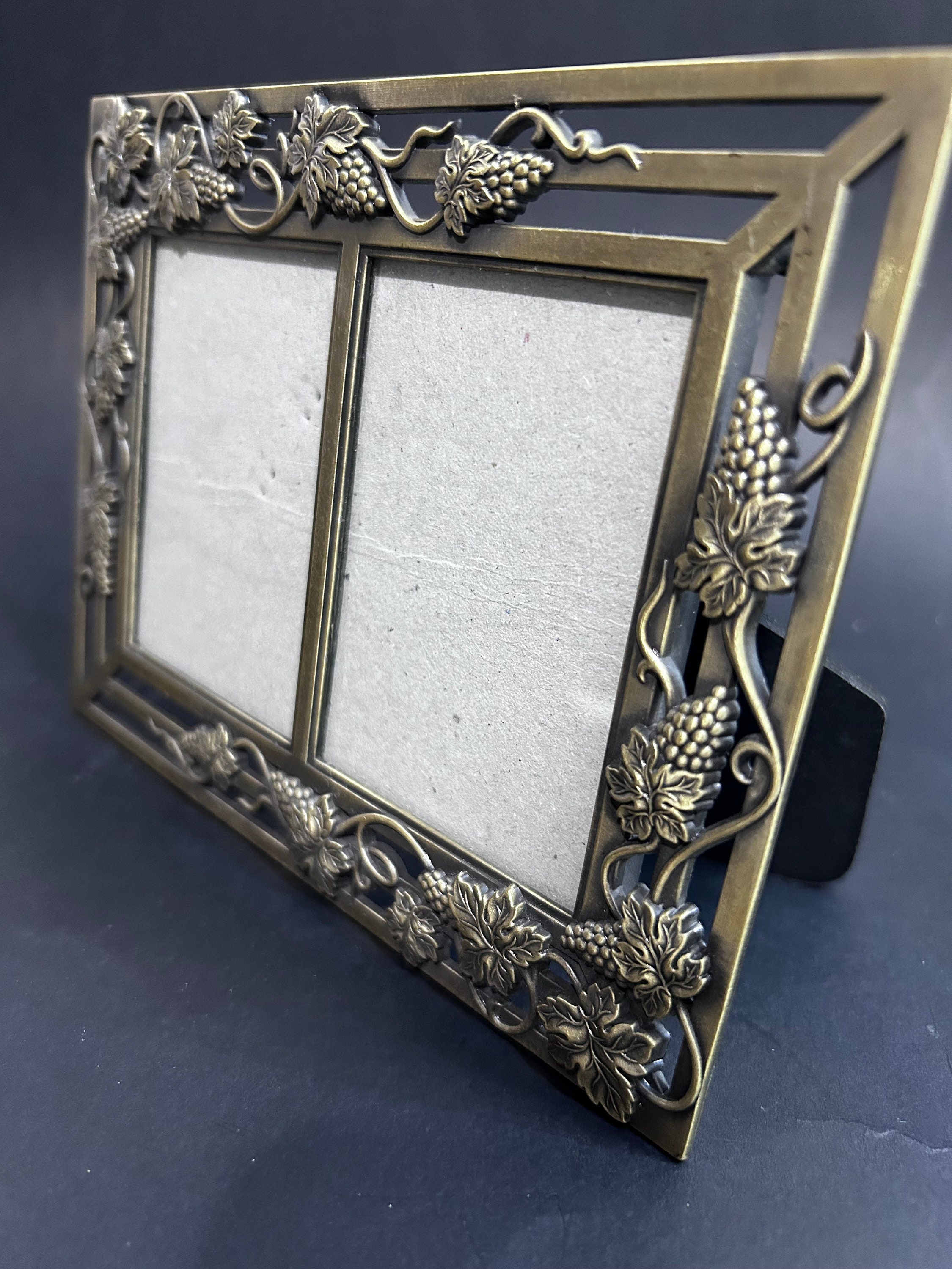 Vintage Brass Double Photo Frame - Etsy
