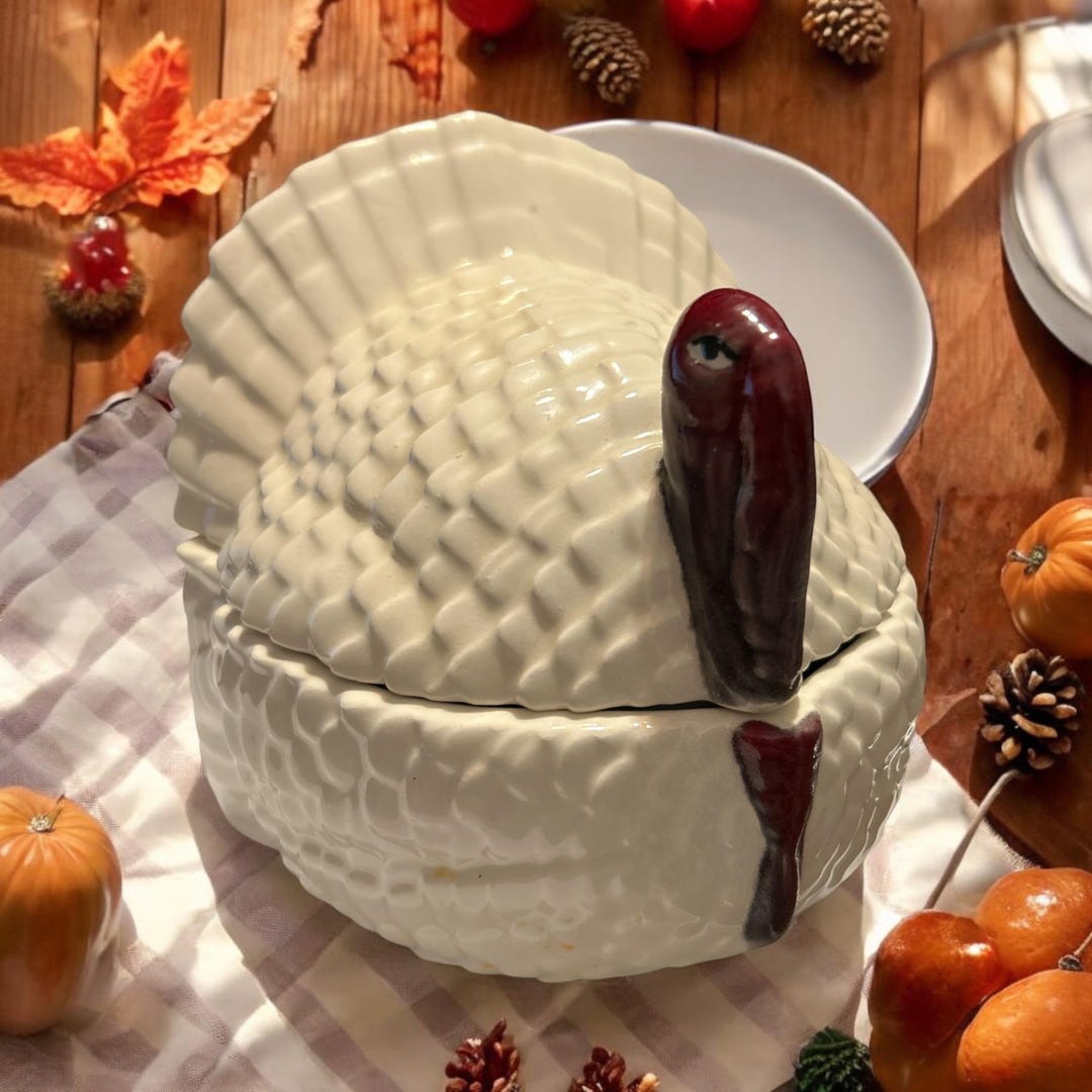 Vintage Ceramic Turkey Tureen,turkey Centerpiece - Etsy