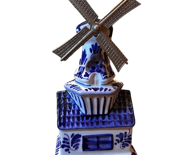 Hollands Delfts Blauw Porcelain Windmill - Etsy