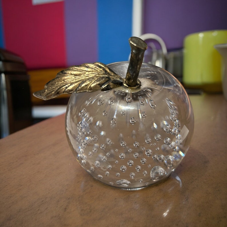 Glass Apple Paperweight,collectible Glass Apple - Etsy