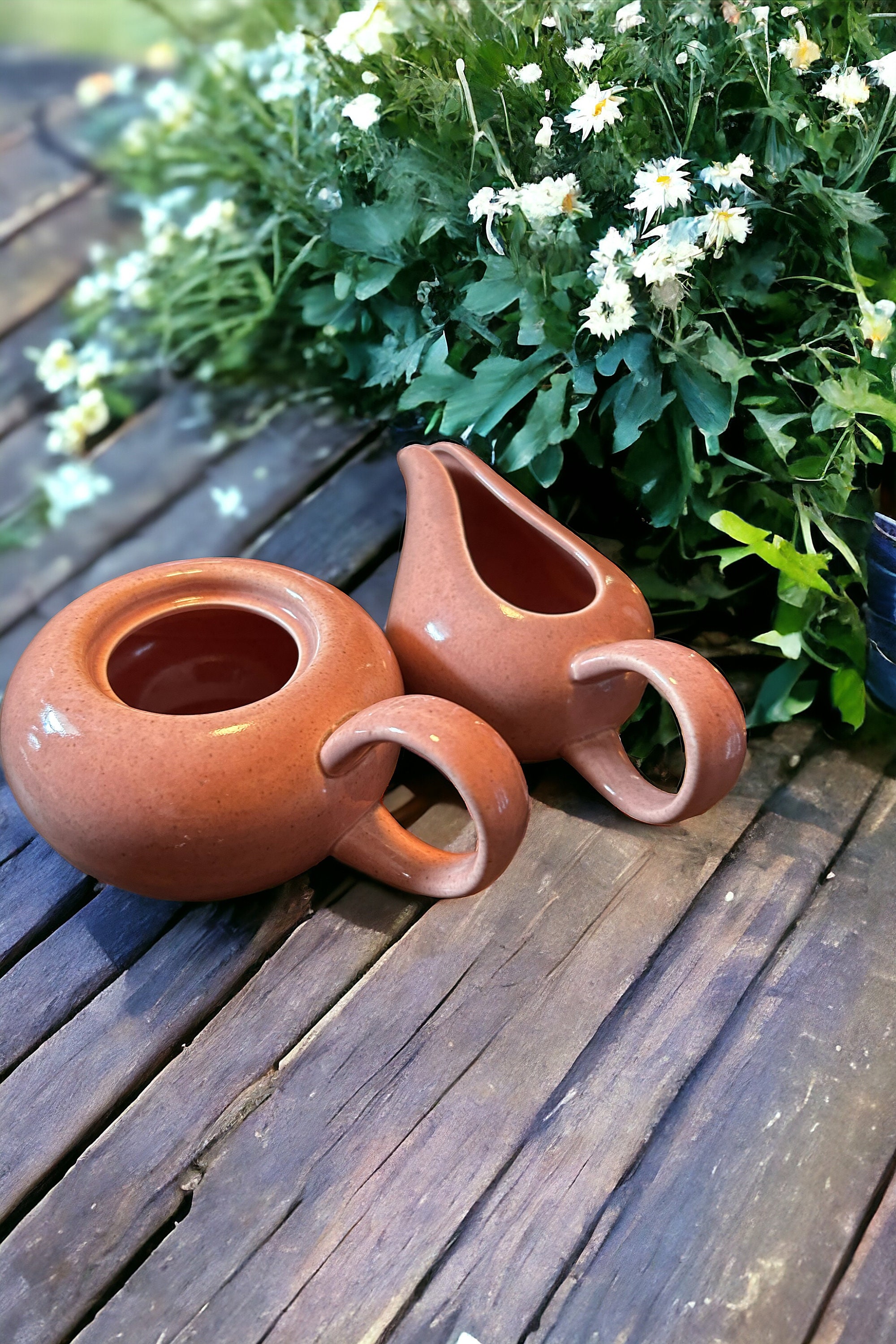 Vintage Steaubenville Pottery, Russel Wright Creamer and Sugar Bowl - Etsy