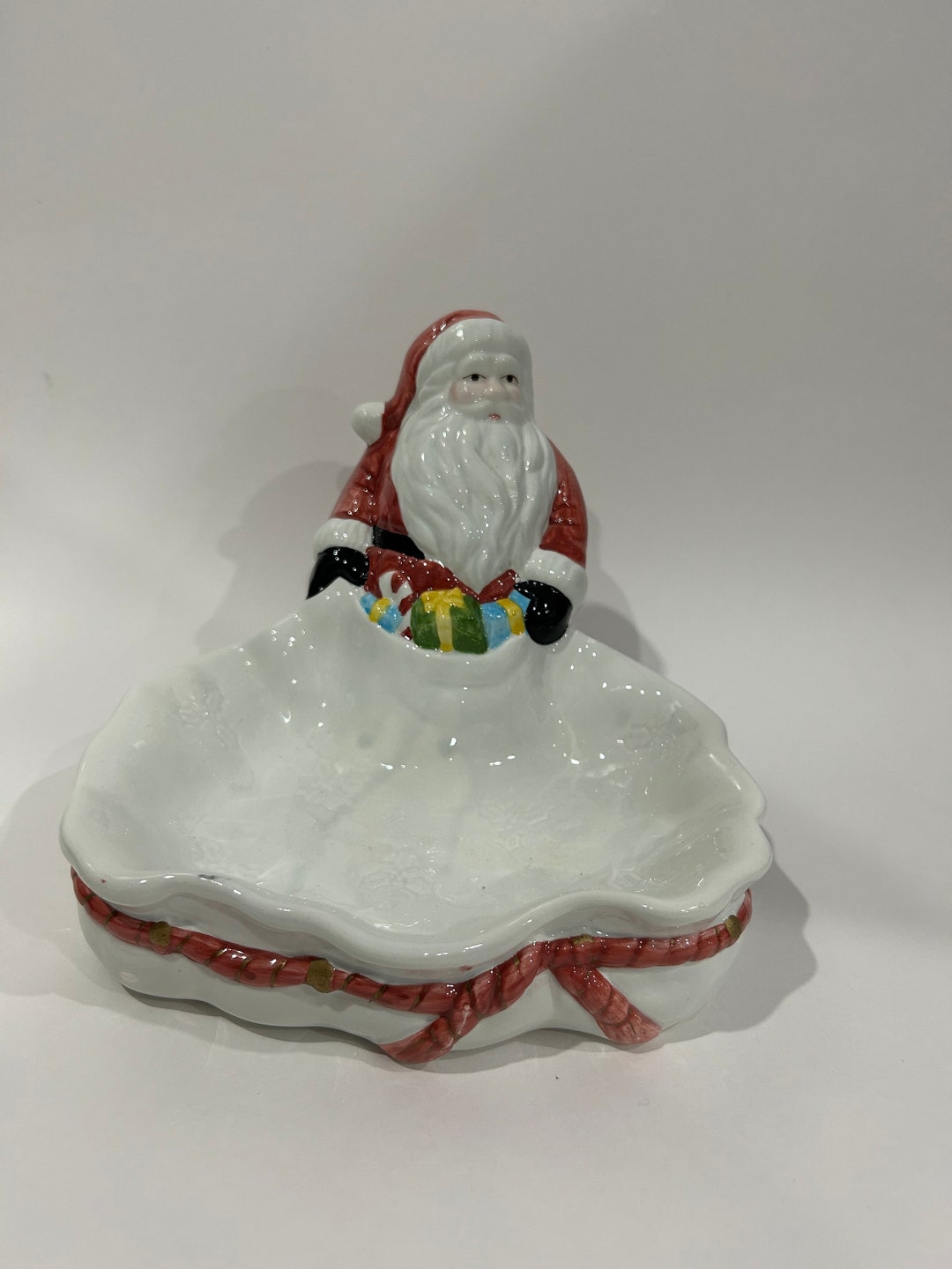 Vintage Christmas Candy Dish,santa Dish - Etsy