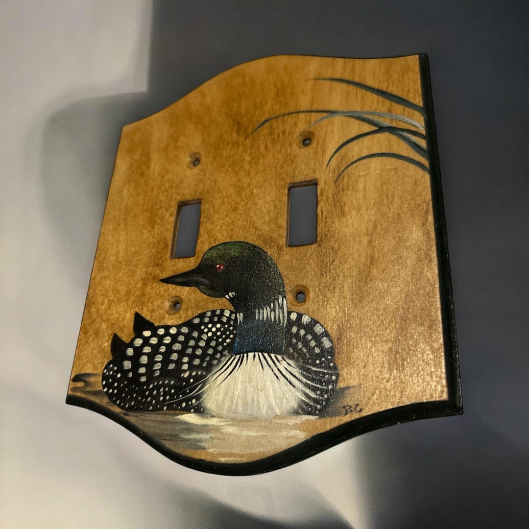 Hand Painted Loon Double Toggle Switch Plate - Etsy