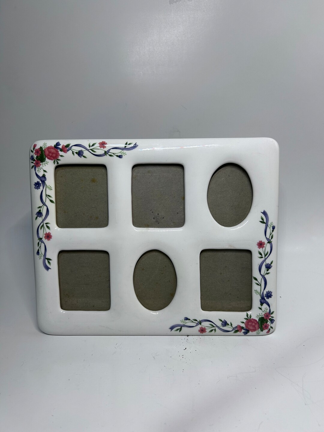 Vintage Ceramic 6 Picture Floral Frame - Etsy