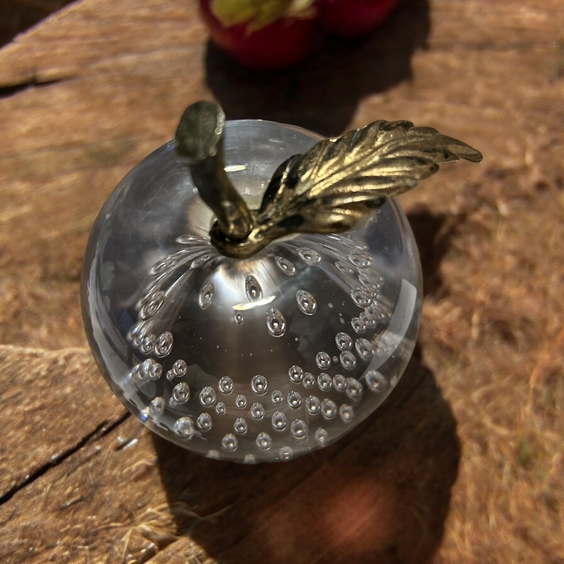 Glass Apple Paperweight,collectible Glass Apple - Etsy