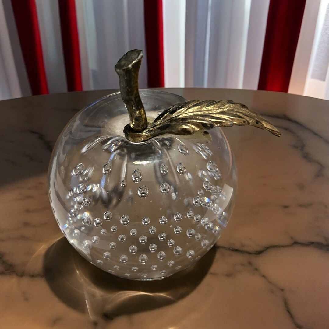 Glass Apple Paperweight,collectible Glass Apple - Etsy