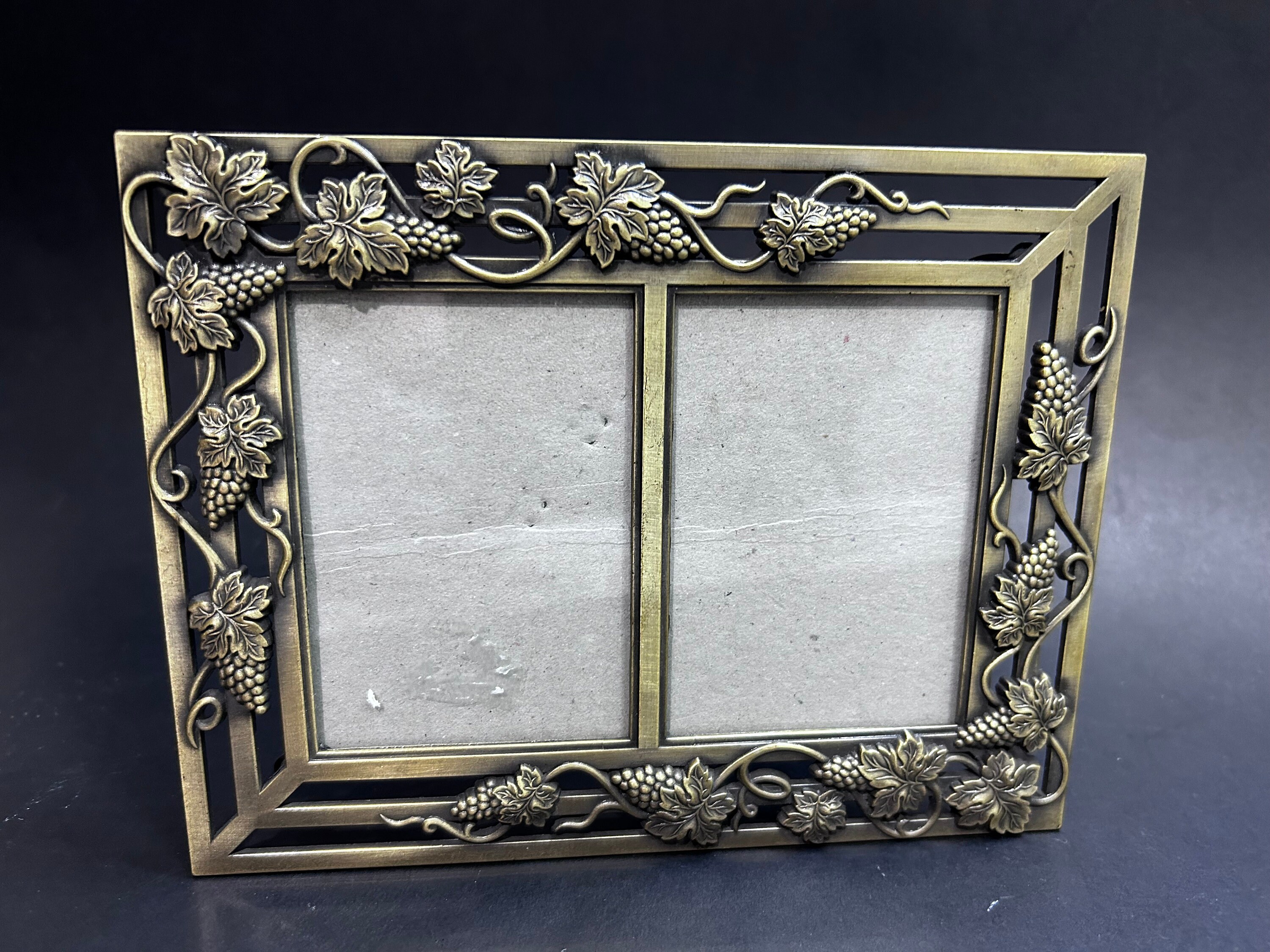 Vintage Brass Double Photo Frame - Etsy