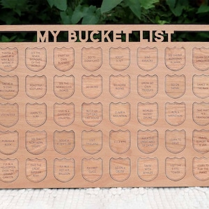 PERSONALISED BUCKET LIST Travel Tracker, Wooden Vision Board Puzzle ...