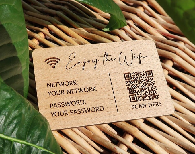 Personalised Wifi QR Code Sign, Wifi Sign for Airbnb, Home Internet ...
