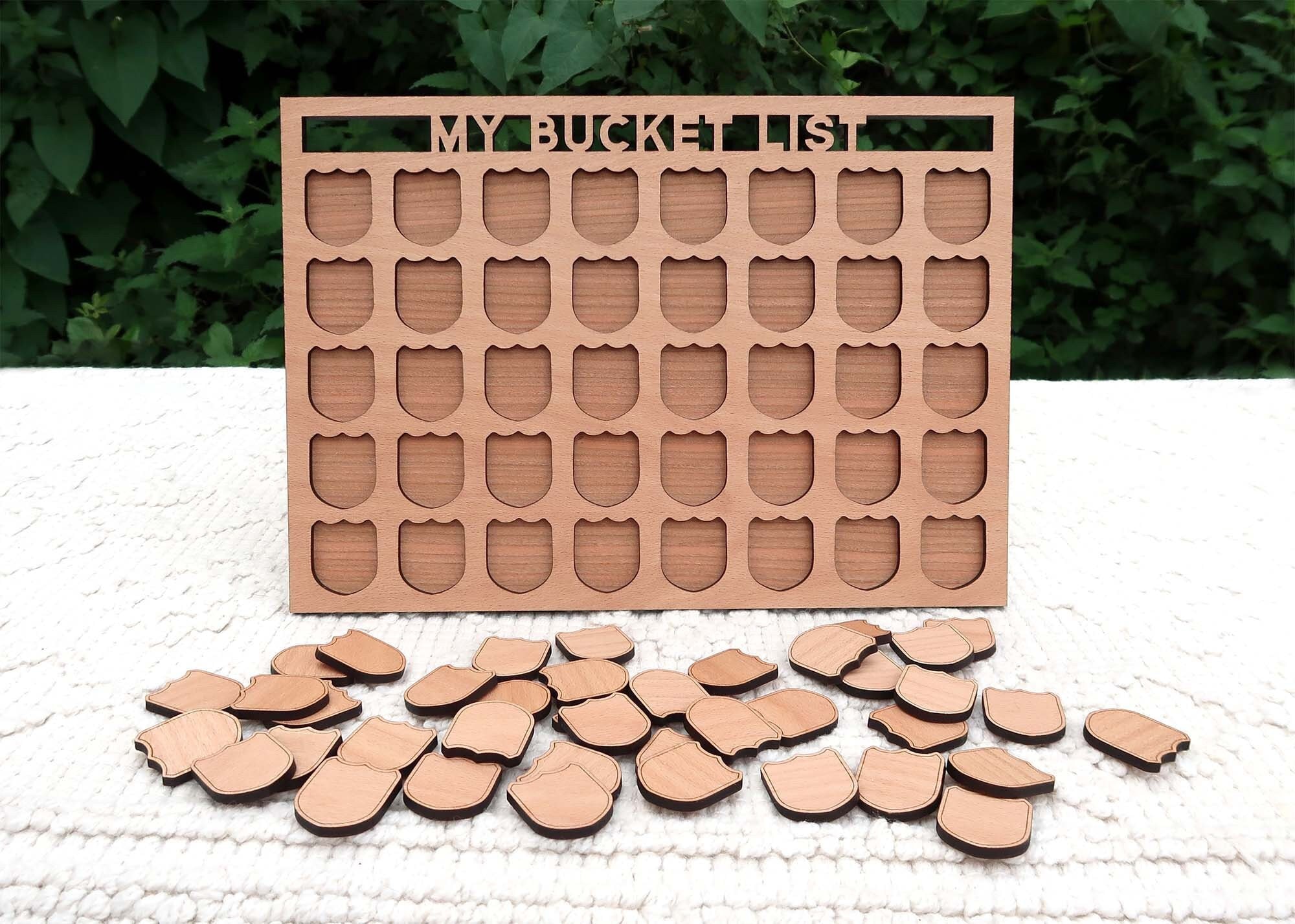 PERSONALISED BUCKET LIST Travel Tracker, Wooden Vision Board Puzzle ...