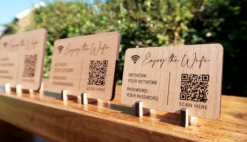 Personalised Wifi QR Code Sign, Wifi Sign for Airbnb, Home Internet ...